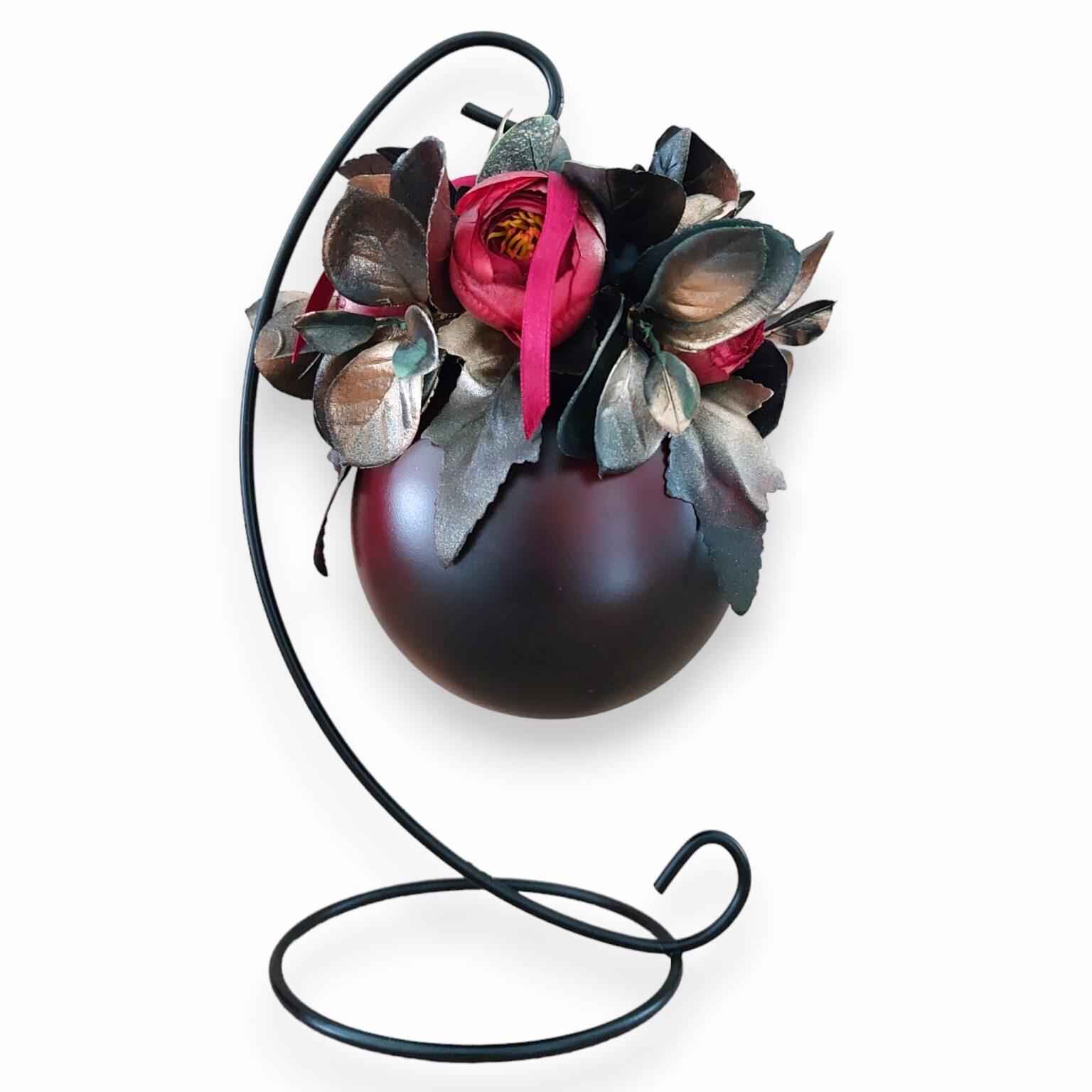 Glob mare cu flori, cu stativ 24 cm - Minina Handmade