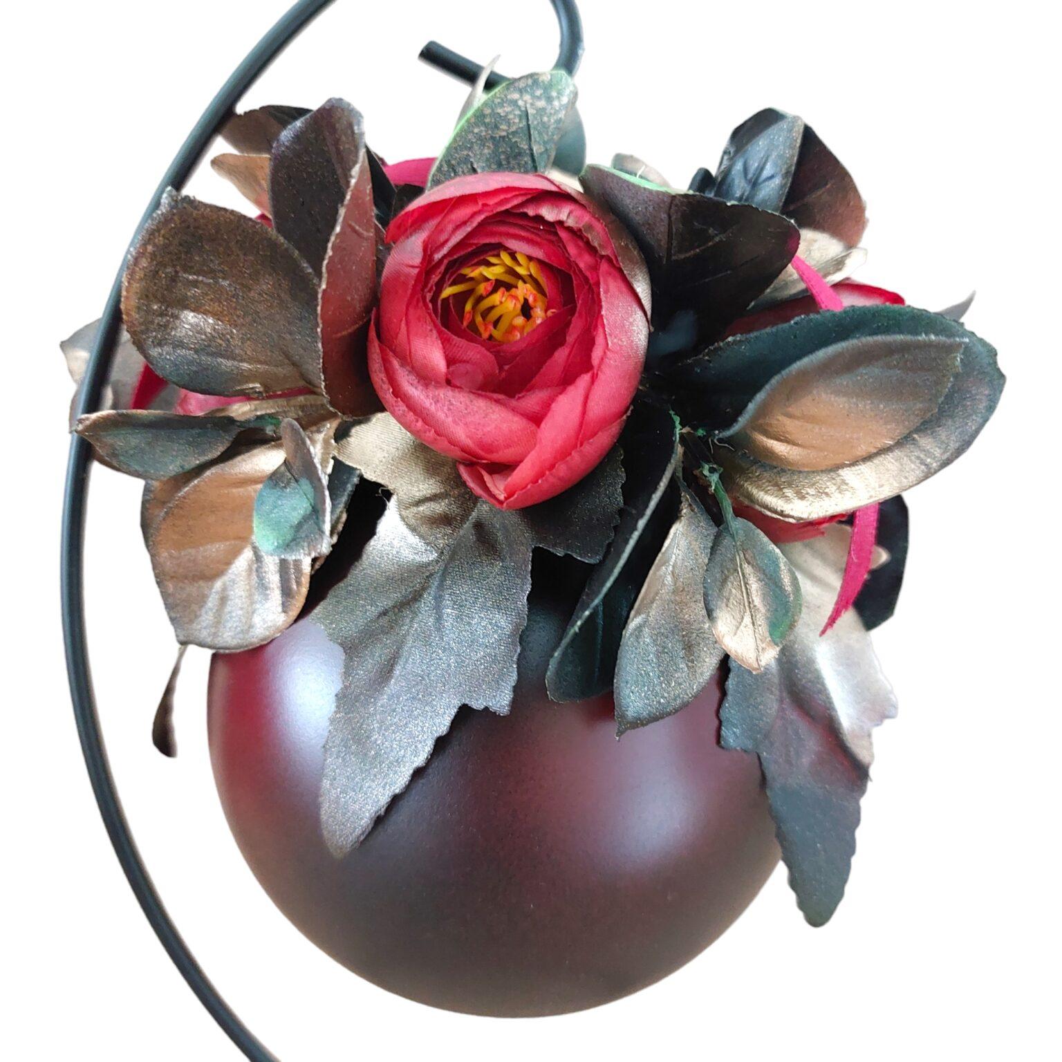 Glob mare cu flori, cu stativ 24 cm - Minina Handmade