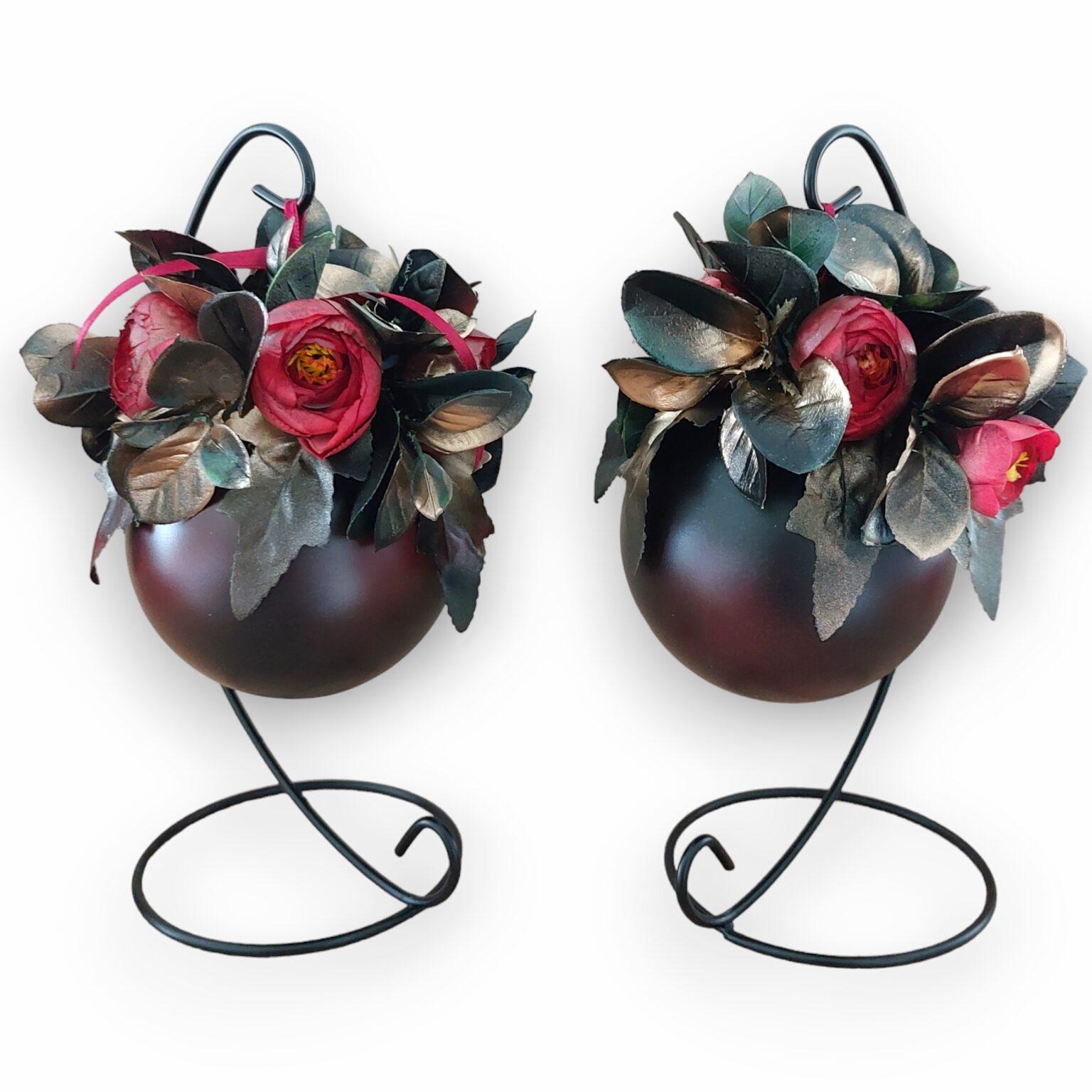 Glob mare cu flori, cu stativ 24 cm - Minina Handmade